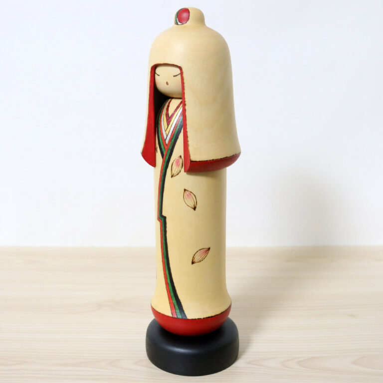 Sekiguchi Sansaku Kokeshi Doll - White Lotus - Kokeshi Japan